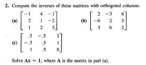 Solved Compute The Inverses Of These Matrices With