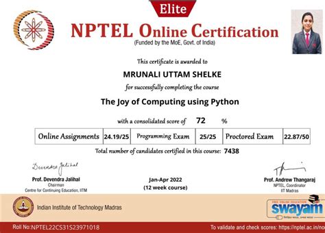 Python Computing Linkedin Iitmadras Programming Nptel Mrunali Shelke
