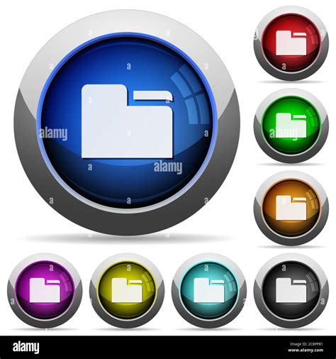 Set Of Round Glossy Tab Folders Buttons Arranged Layer Structure Stock Vector Image And Art Alamy