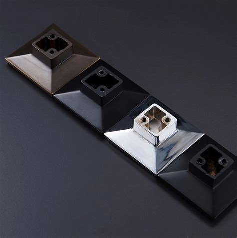 Risor Solid Brass Square Knobs With Stripes Silver Etsy