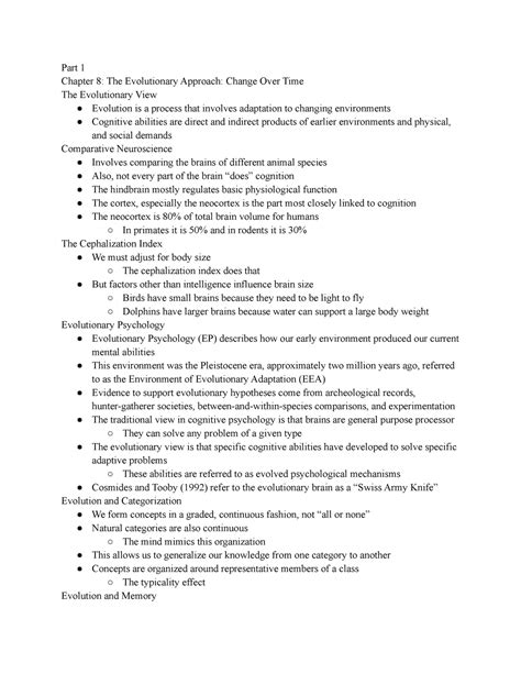 Evolutionary Approach Studocu