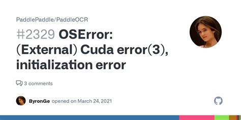 OSError External Cuda Error Initialization Error Issue PaddlePaddle PaddleOCR
