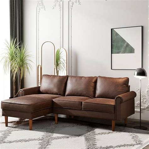 Pouuin 81 Small Sectional Sofa Couches For Living Roommid Century