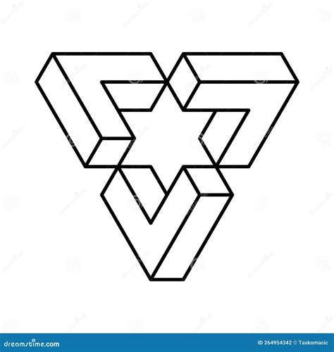 Impossible Linear Triangle Penrose Shape Esher Geometric Object