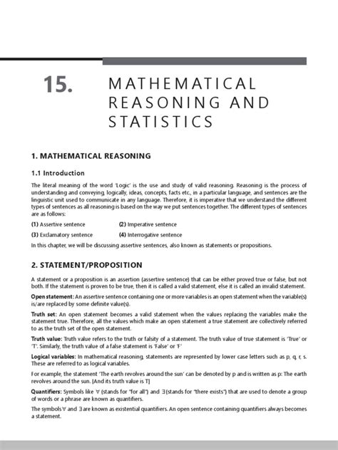 Mathematical Reasoning And Statistics Theory Pdf If And Only If