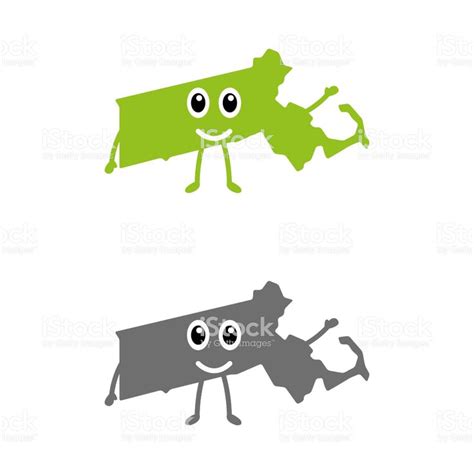 A Set Of Massachusets State Map Mascots Free Vector Art Vector