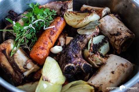 Rich Homemade Beef Broth With Fresh Herbs A Tomatoes