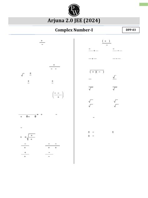 complex numbers 1 dpp 03 of lec 04 arjuna jee 2 0 2024 pdf