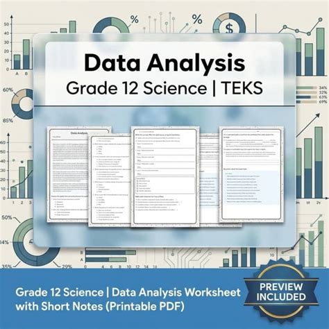 Grade 12 Science Data Analysis Worksheet With Short Notes Printable Pdf