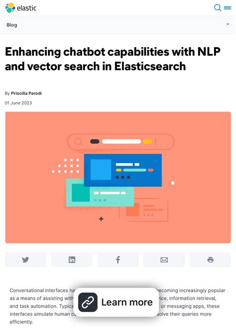 Priscilla Parodi On Linkedin Chatbot Elasticsearch Nlp Machinelearning Vectorsearch