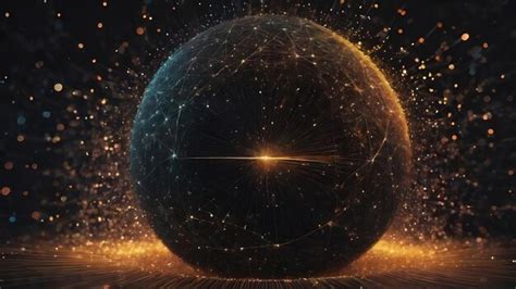 Premium Photo Abstract Black Background Of Circular Flow Of Particles Network Connections