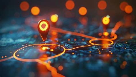 Digital Map Displaying A Location With Two Pins Set Representing Ai Technology In Gps Premium