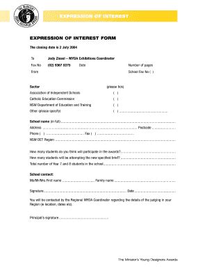 Expression Of Interest Form Template Fill Out And Sign Printable Pdf