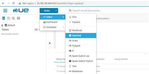 como configurar o sql editor para apache spark sql no hue pelo dataproc