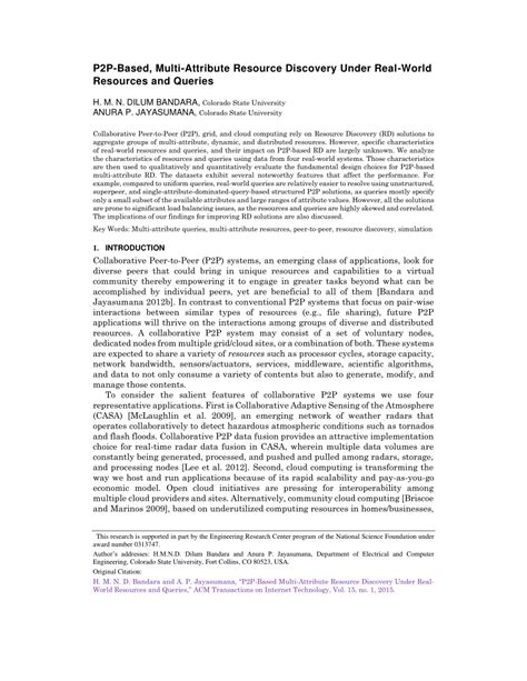pdf p2p based multi attribute resource discovery under real world