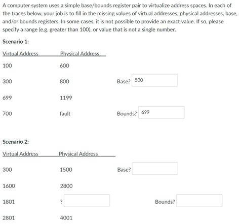 Solved A Computer System Uses A Simple Basebounds Register