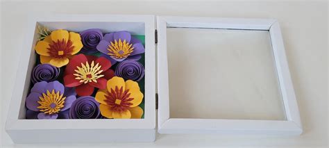 Deep Shadow Box With Frame Large Square Display Case With Glass Lid