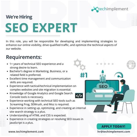 Tech Implement On Linkedin Seoexpert Hiringnow Searchengineoptimization Jobopening