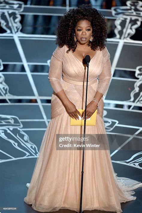 Oprah Winfrey Speaks Onstage During The 87th Annual Academy Awards At
