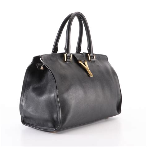 Saint Laurent Small Y Cabas Tote In Black Calfskin Ebth