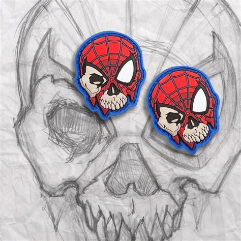 The Fallen Mini Spidey Skull Pvc Patch Set Grumpy Pencil