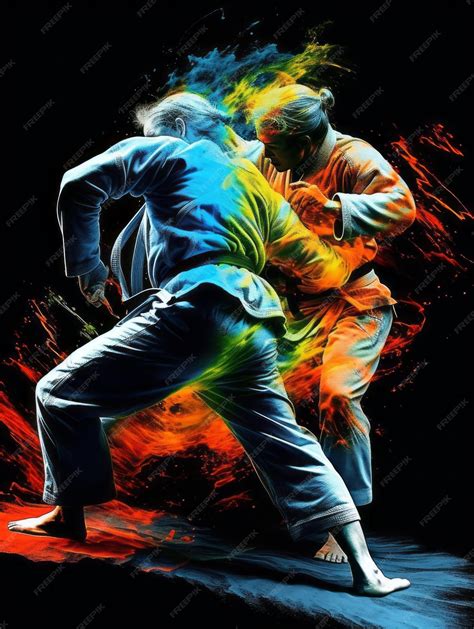 Premium Photo Artistic Illustration Of Jiu Jitsu Fighters
