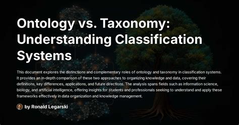 Ontology Vs Taxonomy Understanding Classification Systems