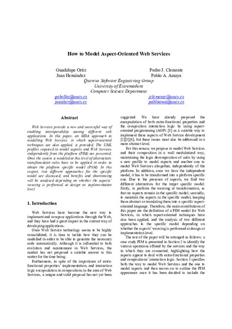 Pdf How To Model Aspect Oriented Web Services