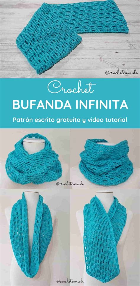 Bufanda Infinita A Crochet Crochet Con Sole En 2024 Patrones De La