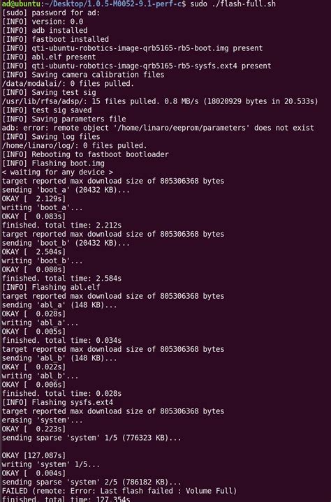 Full Flashsh Occur Last Flash Failedvolume Full Modalai Forum