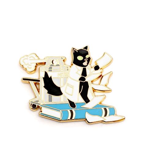 Liquid Nitrogen Lab Cat Hard Enamel Pin Frost Dragon Designs