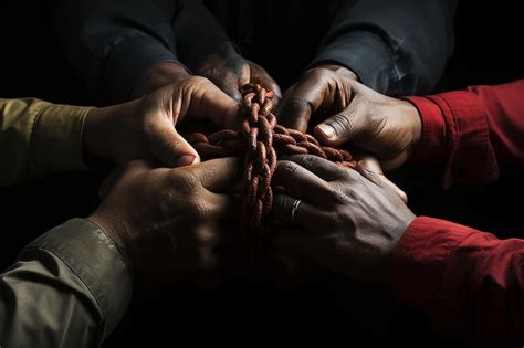 Premium Ai Image Handsinterlockingtoformachainofunitysymboliz