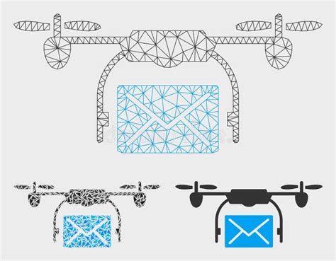 Mail Delivery Drone Vector Mesh 2d Model And Triangle Mosaic Icon Stock Vector Illustration Of