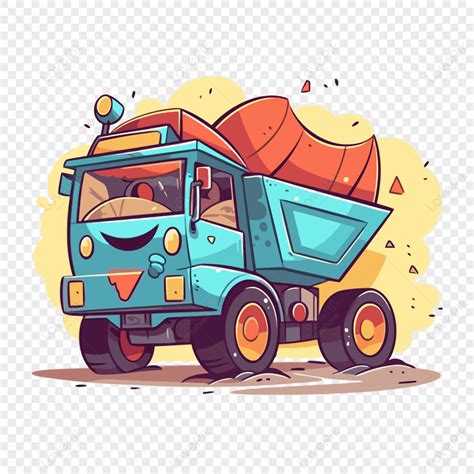 귀여운 덤프 트럭 벡터클립 아트만화상표 Png 일러스트 무료 다운로드 Lovepik