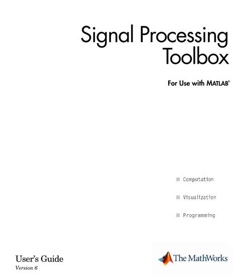 Pdf Signal Processing Toolbox Users Guideeulerfdcvutczpredmety