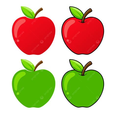Clipart De Manzanas Rojas Y Verdes