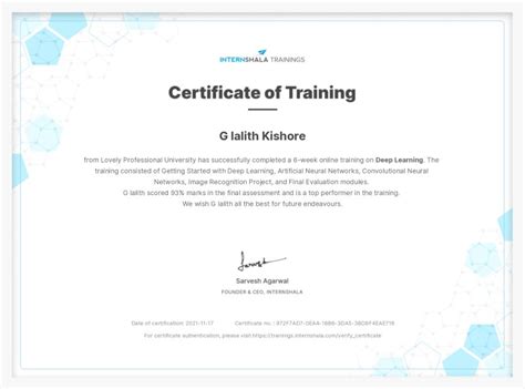 G Lalith Kishore On Linkedin Completed A Certification Training Course