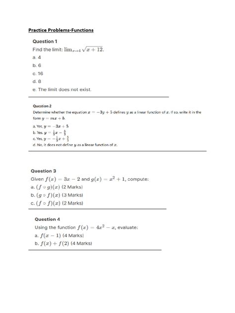 Practice Problems Functions Pdf