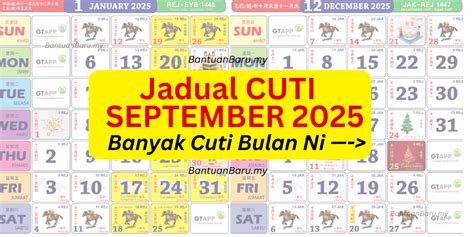 Jadual And Tarikh Cuti September 2025 Ada Banyak Cuti Bulan Ini Bantuan Baru