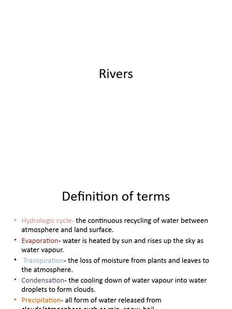 Rivers Pdf Water Cycle Drainage Basin