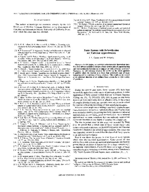 Pdf Fuzzy Systems With Defuzzification Are Universal Approximators