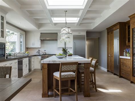 Elevate Your Kitchen With Coffered Ceiling Design Over Island