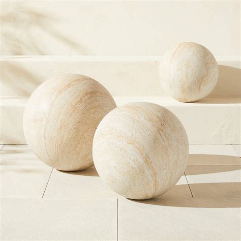Playa Faux Travertine Indooroutdoor Ball Small Cb2 Uae