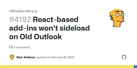 React Based Add Ins Wont Sideload On Old Outlook · Issue 4192 · Officedevoffice Js · Github