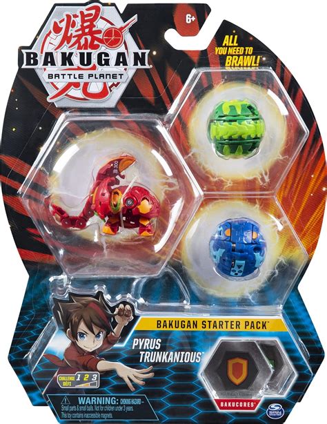 Bakugan Starter 3 Pack Action Figure Pyrus Trunkanious Bigamart