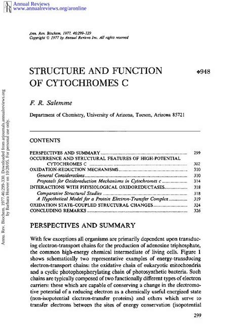 Pdf Structure And Function Of Cytochromes C Beta