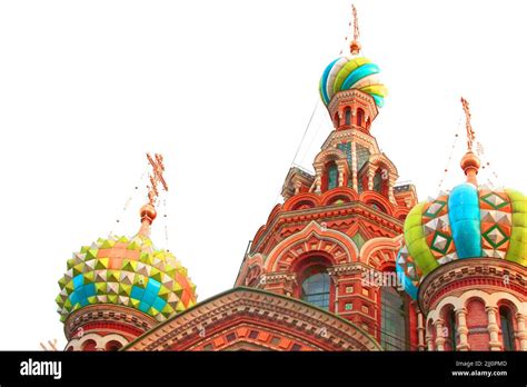 Typical Russian Architecture Moscow City Colorful Domes Against An