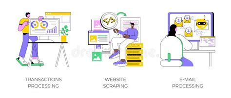 Business Processes Automation Isolated Cartoon Vector Illustrations Stock Vector Illustration