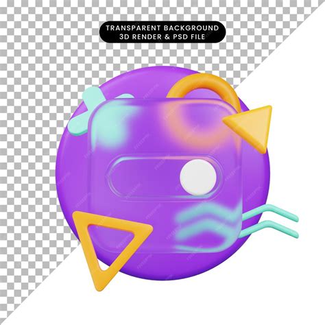 Premium Psd 3d Illustration Ui Icon Glassmorphism Icon Light Mode Button 3d Render Memphis