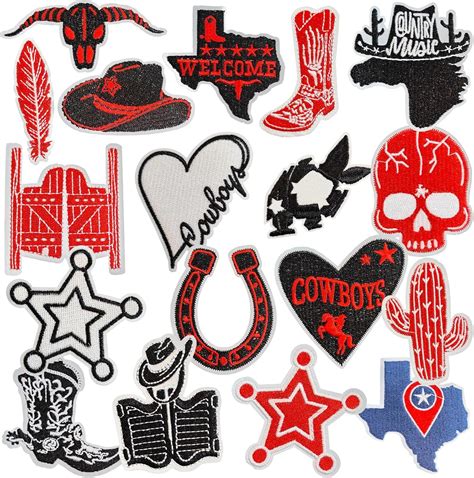 Lovezzr 18pcs Cowboy Iron Onsew On Patches Embroidered